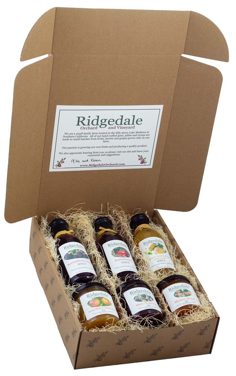 Jam, Jelly and Syrup Six Pack Gift Box, handmade artisan jelly from ...