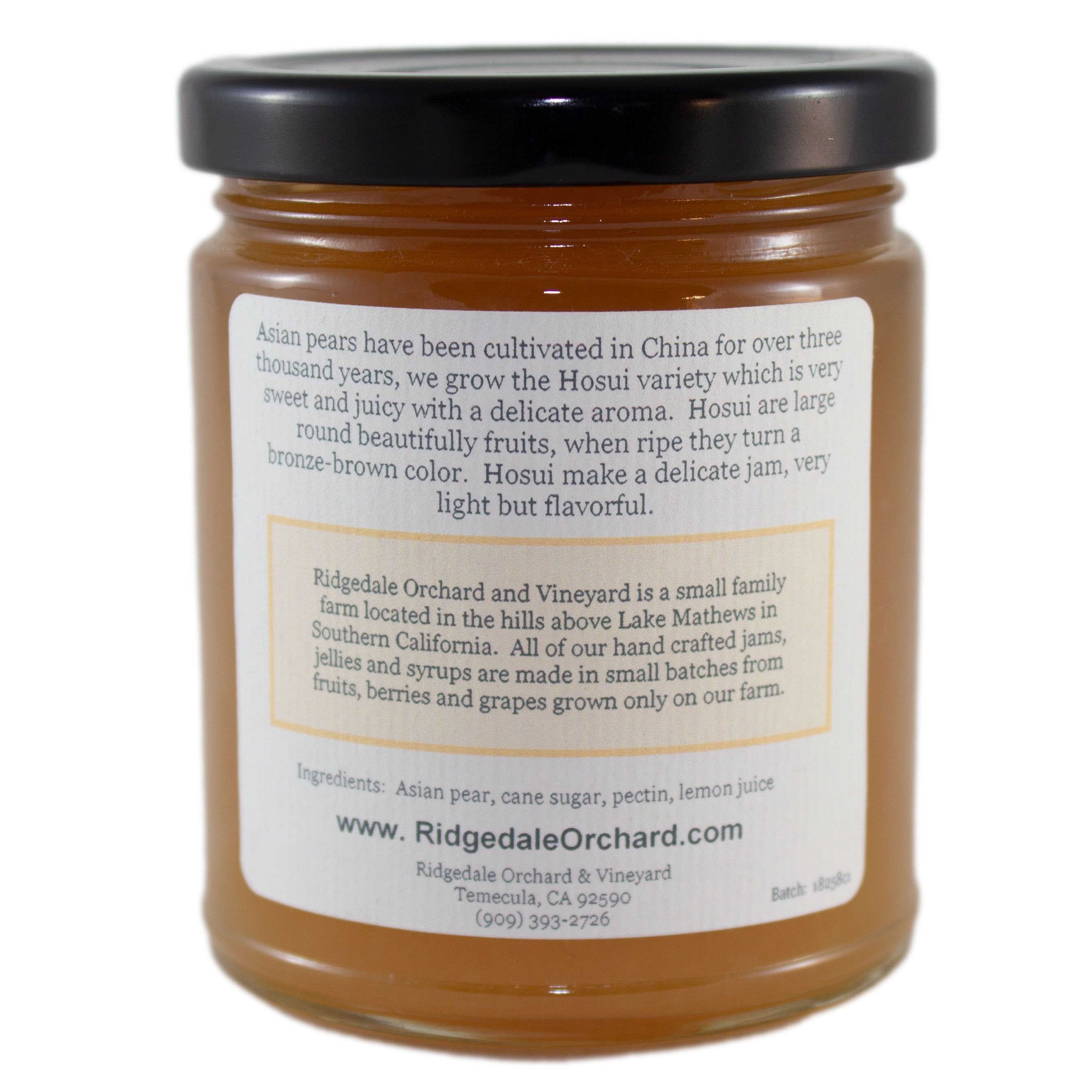 Hosui Asian Pear jam, handmade from Ridgedale Orchard and Vineyard